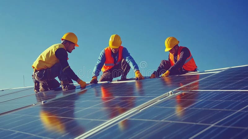 Solar Panel Installation Teamwork Renewable Energy Clean Energy ...