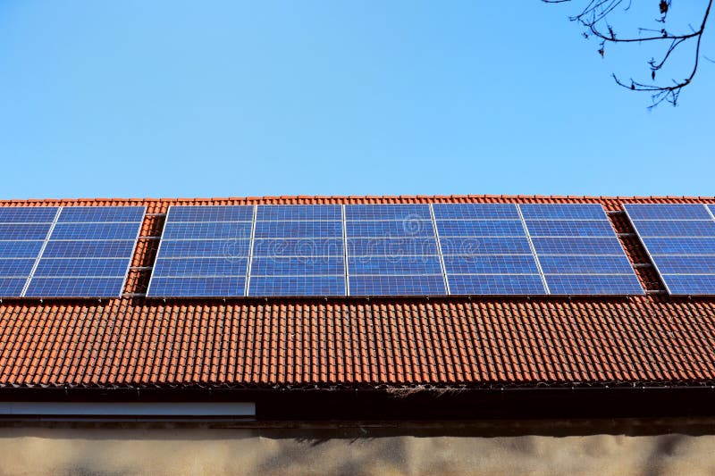 Solar Panel Installed on a Roof Stock Photo - Image of innovation ...