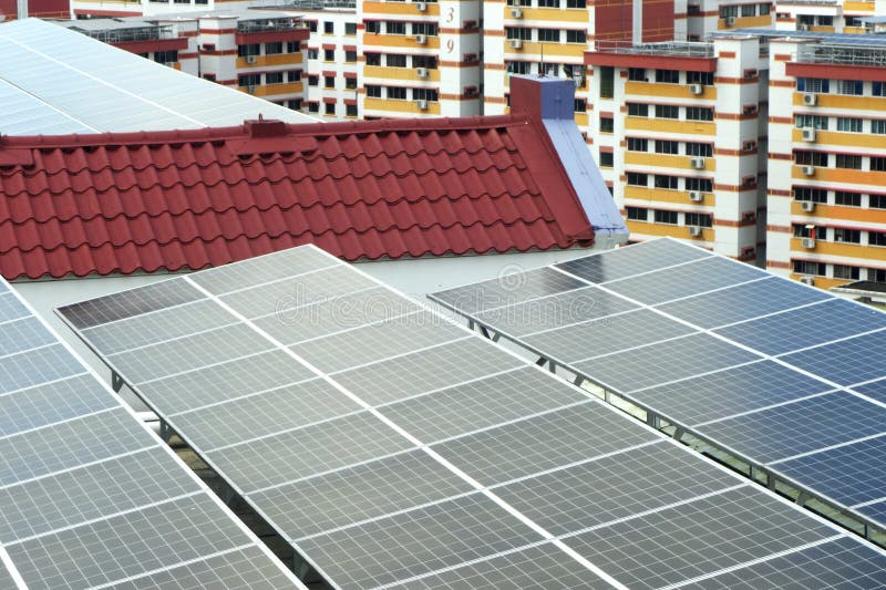 Solar Panel Installed Top Hdb Block Singapore Stock Photos - Free ...