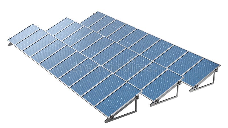 Solar Panel Isolated on White Background Stock Photo - Image of ...