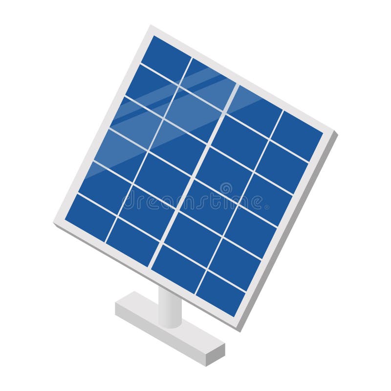 Solar Panel Isometric 3d Icon Stock Vector - Illustration of fuel ...