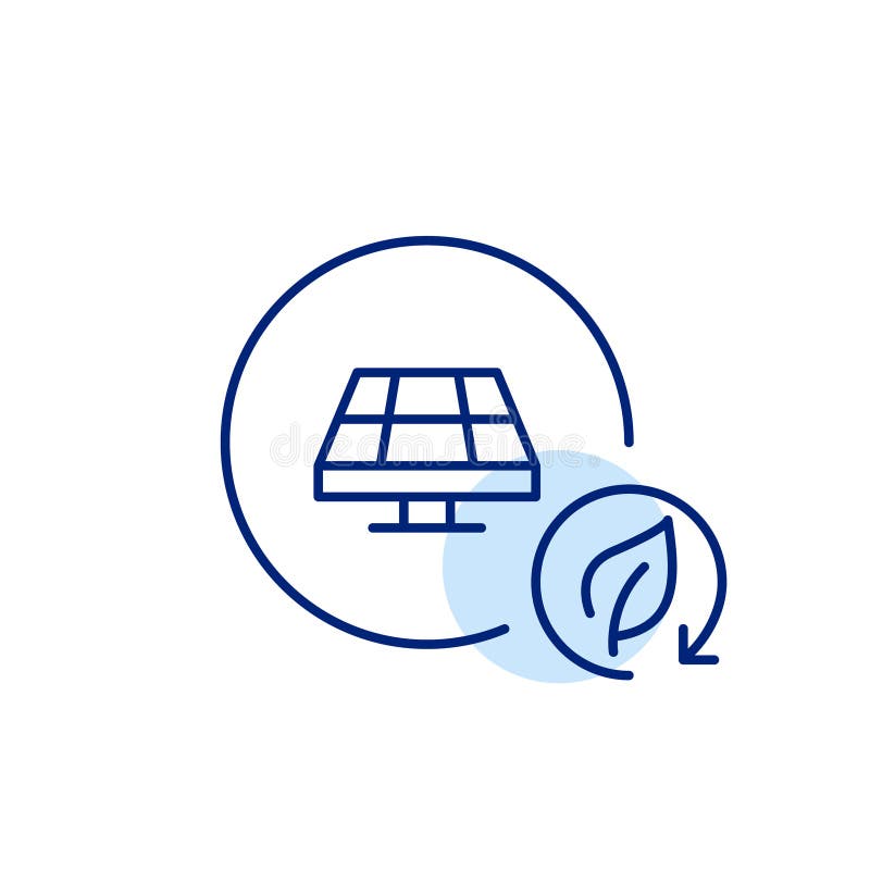 Solar Panel and Leaf in Recycling Arrow. Eco-conscious Living. Clean ...