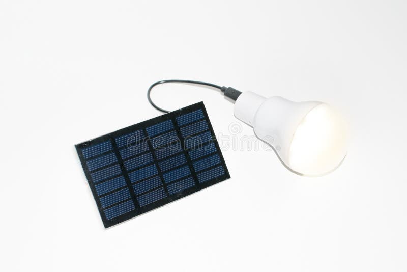 Solar panel and light bulb stock photo. Image of cell - 111000098