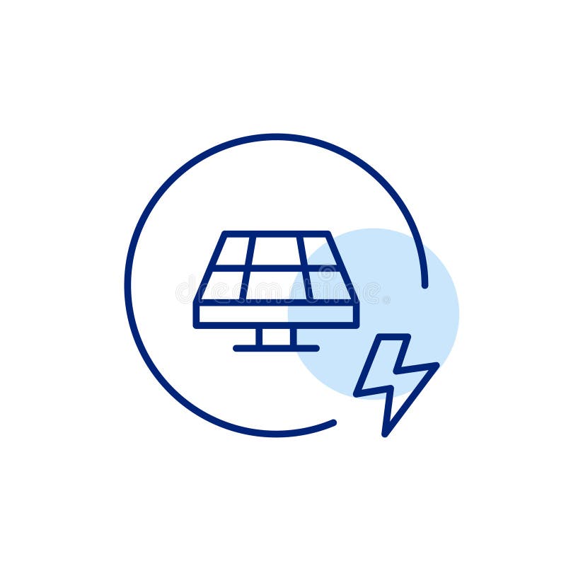 Solar Panel and Lightning Bolt. Sustainable Energy Sources, Alternative ...