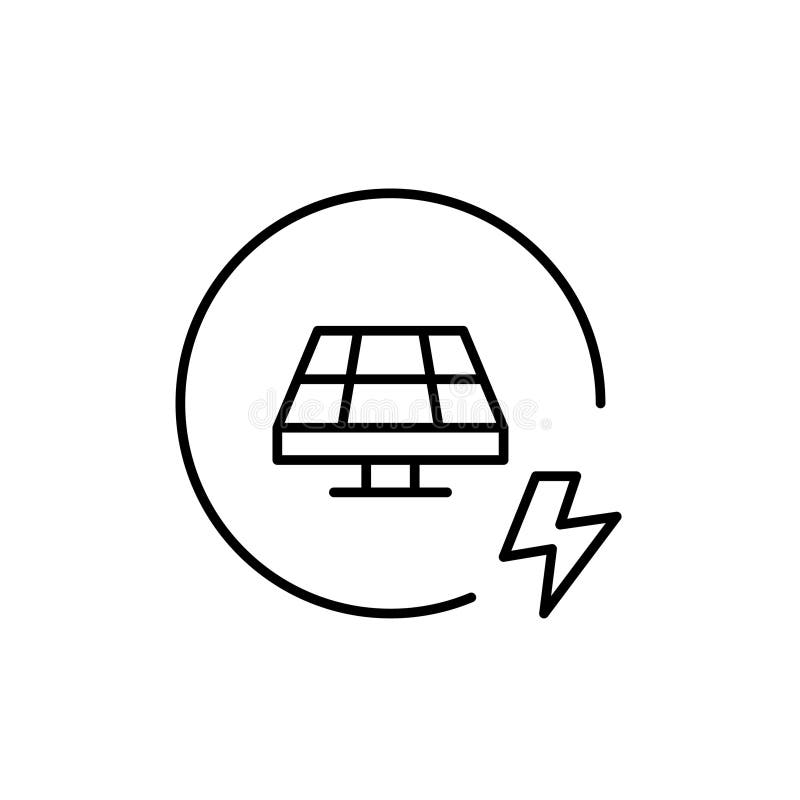 Solar Panel and Lightning Bolt. Sustainable Energy Sources, Alternative ...