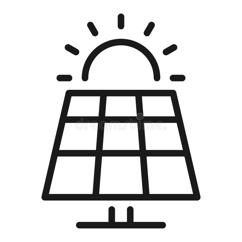 Solar Panel Line Icon. Solar Power Energy Vector Illustration Stock ...