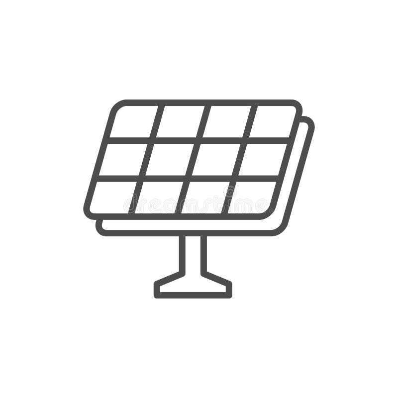 Solar Energy Line Outline Icon Stock Vector - Illustration of cell ...