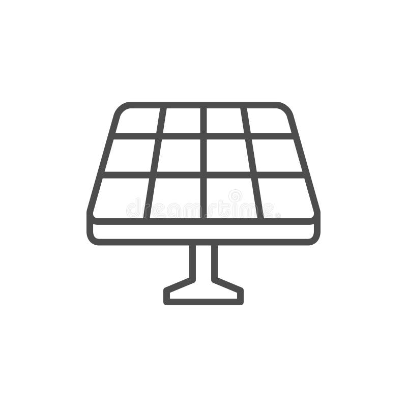 Solar Panel Line Outline Icon Stock Vector - Illustration of ...