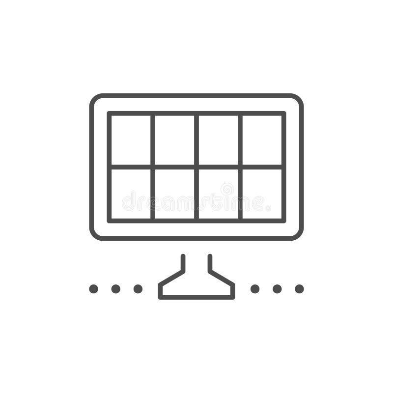 Solar Panel Line Outline Icon Stock Illustration - Illustration of ...