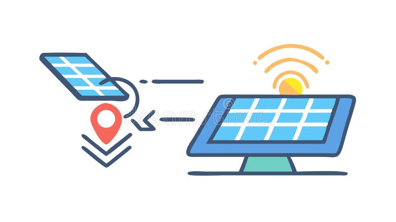 Solar Panel Location Pin Icon, Vector Design Generative AI Stock Vector ...