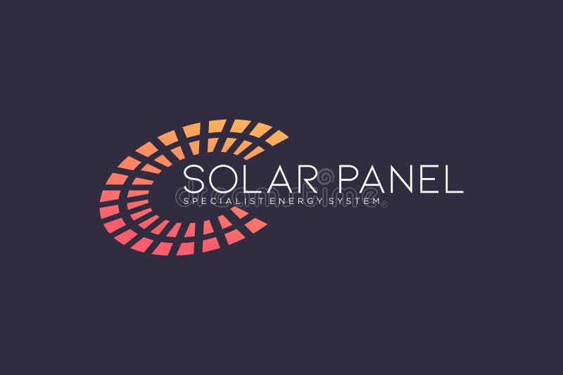 Solar Panel Logo Design Vector with Technology Element Concept Stock ...
