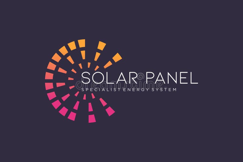Solar Panel Logo Design Vector with Technology Element Concept Stock ...