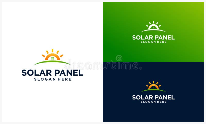 Solar Panel Logo with House Concept, Solar Energy Logo Template Stock ...