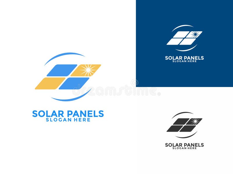 Solar Panel Logo Vector Design. Abstract Solar Energy with Sun Logo ...