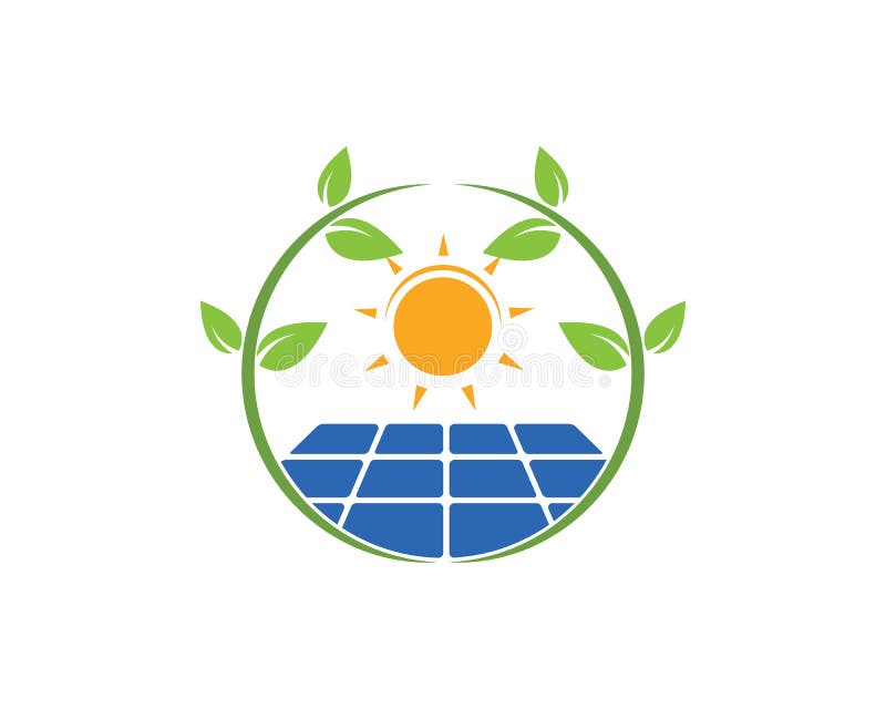 Solar Panel Logo Vector Icon of Natural Energy Stock Vector ...