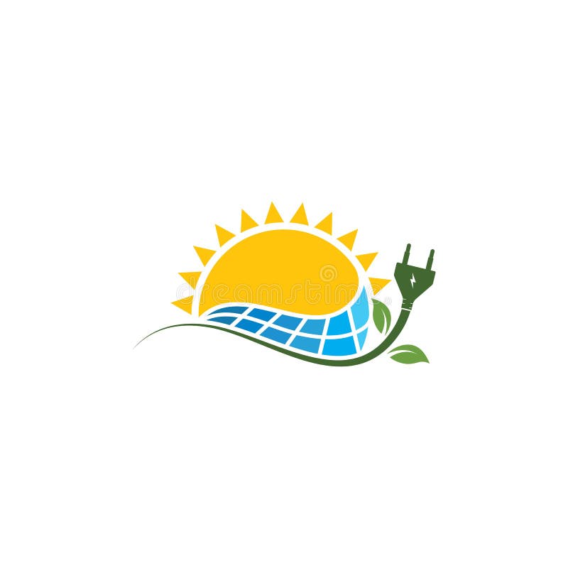 Solar Panel Logo Vector Icon of Natural Energy Stock Vector ...