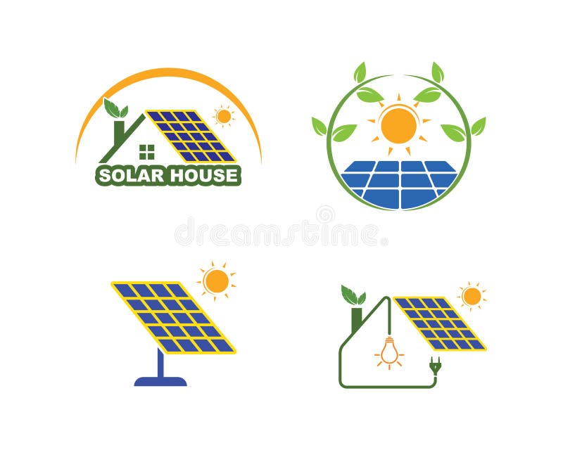 Solar Panel Logo Vector Icon of Natural Energy Stock Vector ...