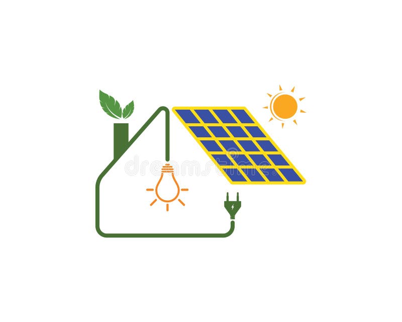 Solar Panel Logo Vector Icon of Natural Energy Stock Vector ...