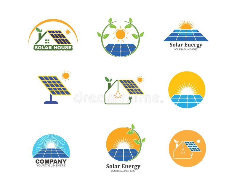 Solar Panel Logo Vector Icon of Natural Energy Stock Vector ...