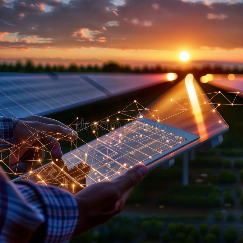 Solar Data: Person Interacting with Solar Panel Interface, Generative ...