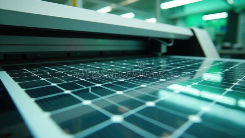 Solar Panel Manufacturing Generative AI Stock Illustration ...