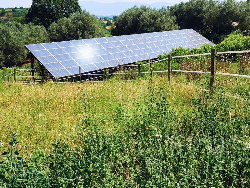 Solar Panel meadow stock photo. Image of future, landscape - 74261166