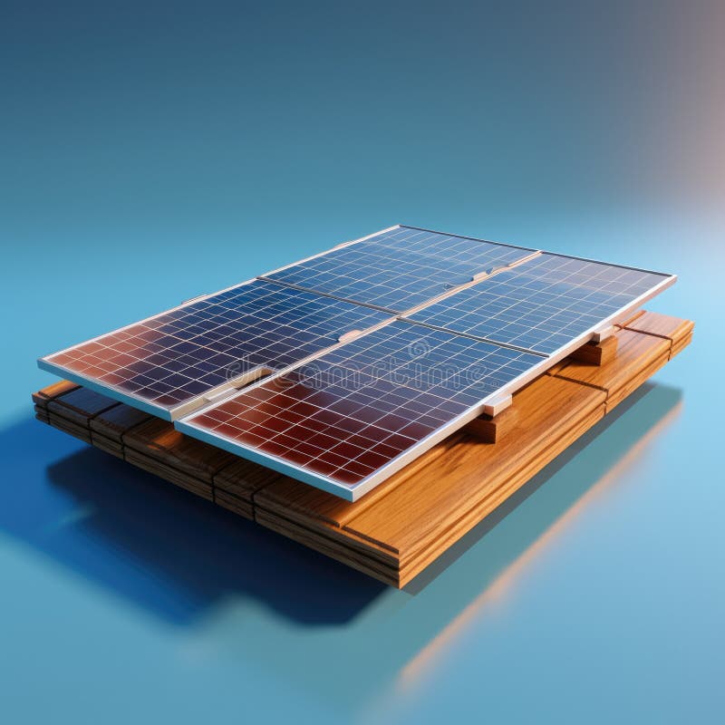Solar Panel Minimalist 3d Solar Power Station Panels Stock Illustration ...