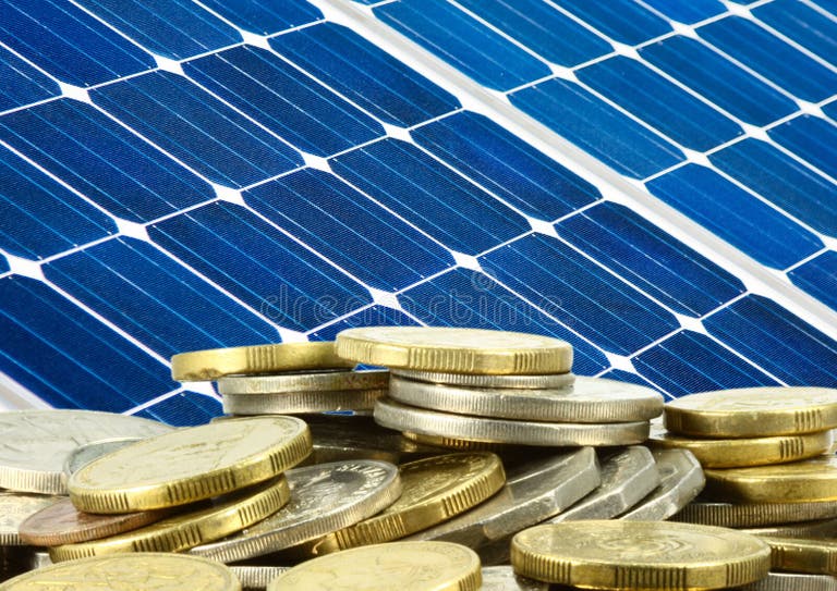 Solar Panel and Money Saving Stock Image - Image of economy ...
