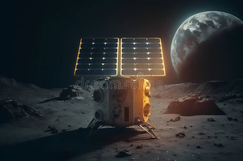 Solar Panel on the Moon Lunar. Eco Environmental Solution for Global ...