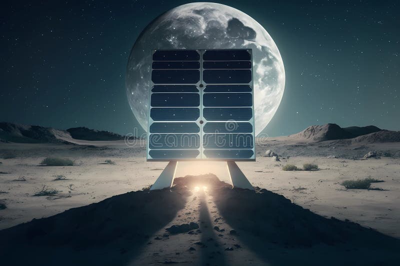 Solar Panel on the Moon Lunar. Eco Environmental Solution for Global ...