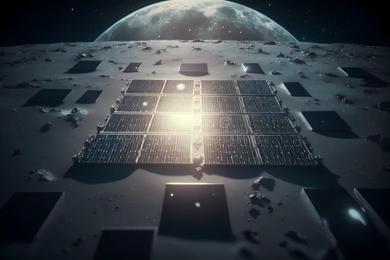 Solar Panel on the Moon Lunar. Eco Environmental Solution for Global ...