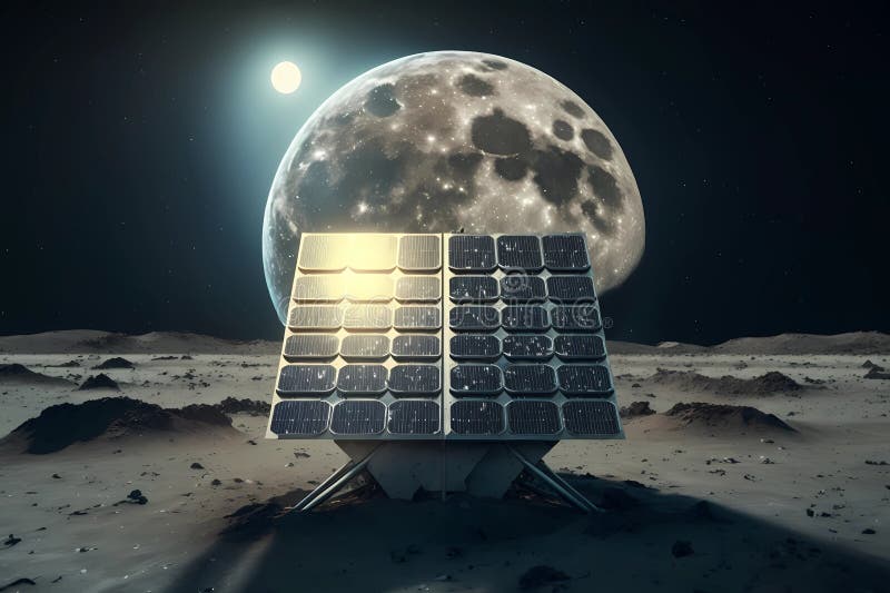 Solar Panel on the Moon Lunar. Eco Environmental Solution for Global ...