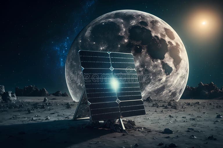 Solar Panel on the Moon Lunar. Eco Environmental Solution for Global ...