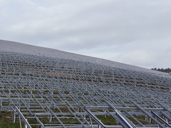 Solar Panel Mounting Framework Stock Image - Image of facade ...