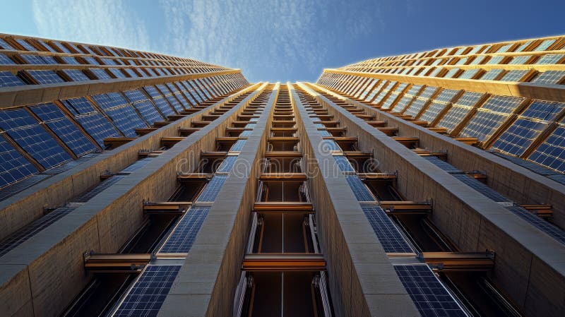 Solar Panel Mounting Structure Scale Emphasized in Panoramic View Stock ...