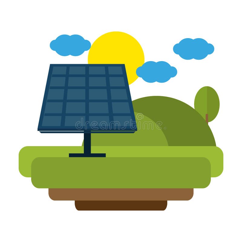 Solar Panel and Ecology Design Stock Vector - Illustration of support ...