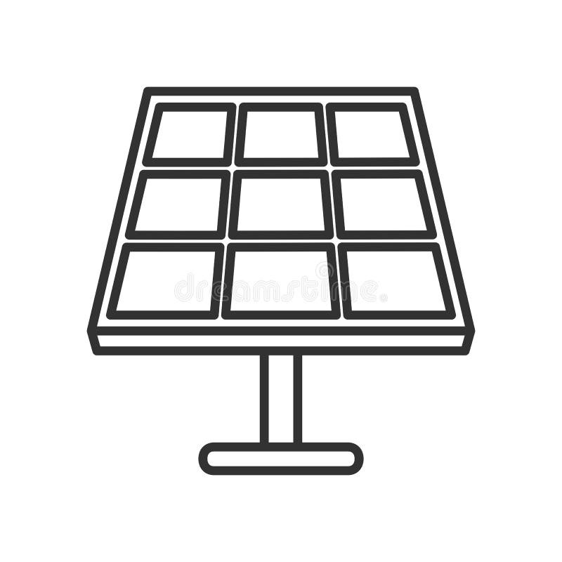 Outline Solar Panels Vector Icon. Isolated Black Simple Line Element ...