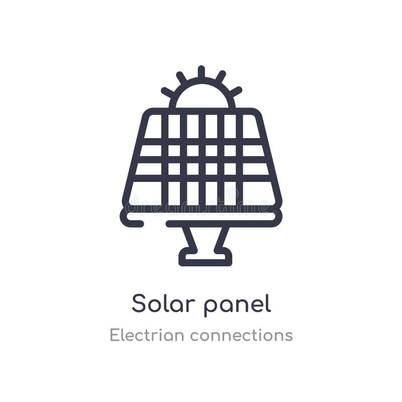 Solar Panel Outline Icon. Isolated Line Vector Illustration From ...