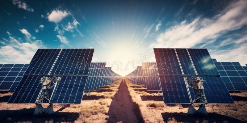 Solar Panel Panel Field, Renewable Energy Stock Photo - Image of nature ...