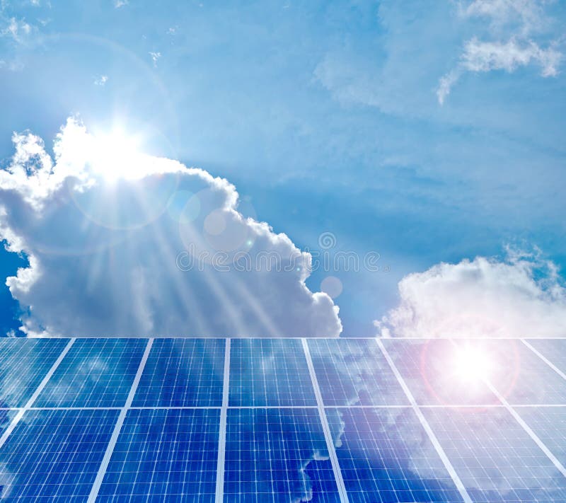 Solar Panel. Photovoltaic Energy from Sun Stock Photo - Image of ...