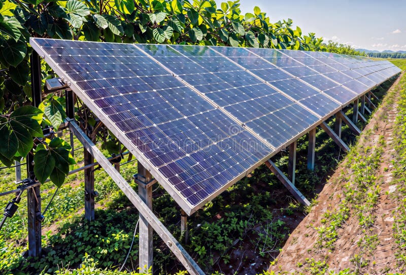 Green Expanse Met with Energy: a Solar Panel Graces a Field of ...