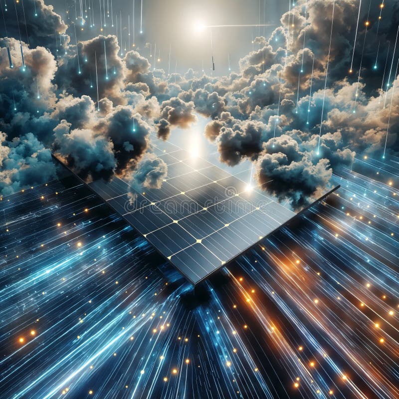 Digital Lightning: Solar Panel on a Floor with a Digital Lightning ...