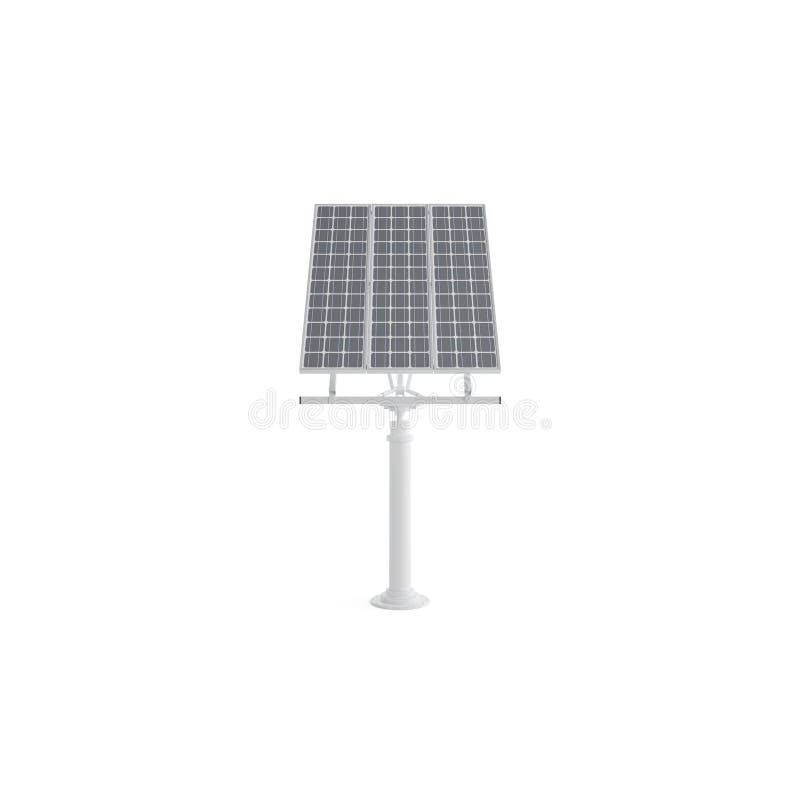 A Solar Panel Attached To a Pole on a White Background, 3d Rendering ...