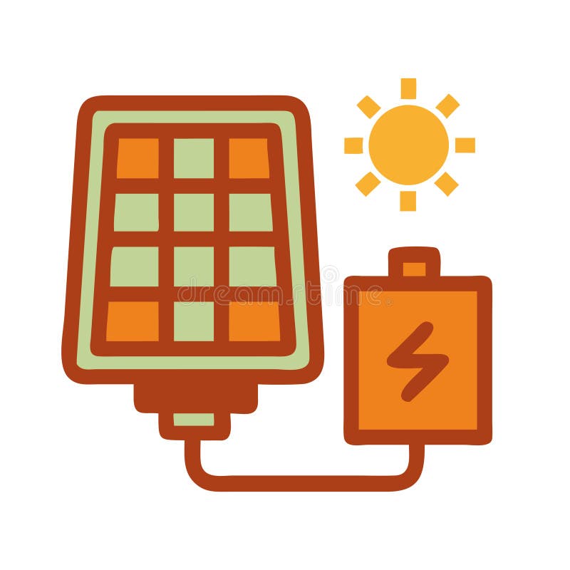 Solar Panel Portable Energy Charger Icon Stock Vector - Illustration of ...