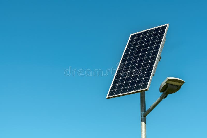 Solar panel on the post stock photo. Image of post, panel - 196338202