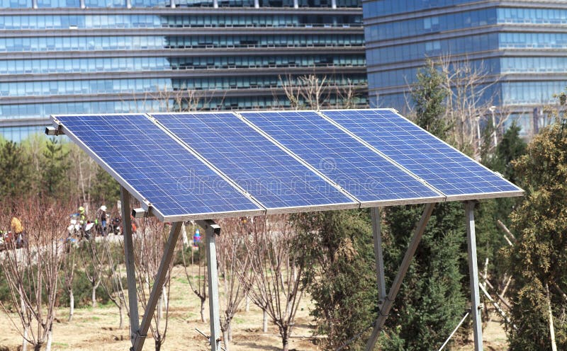 Solar Panel Power Generation Outdoors Stock Image - Image of definition ...