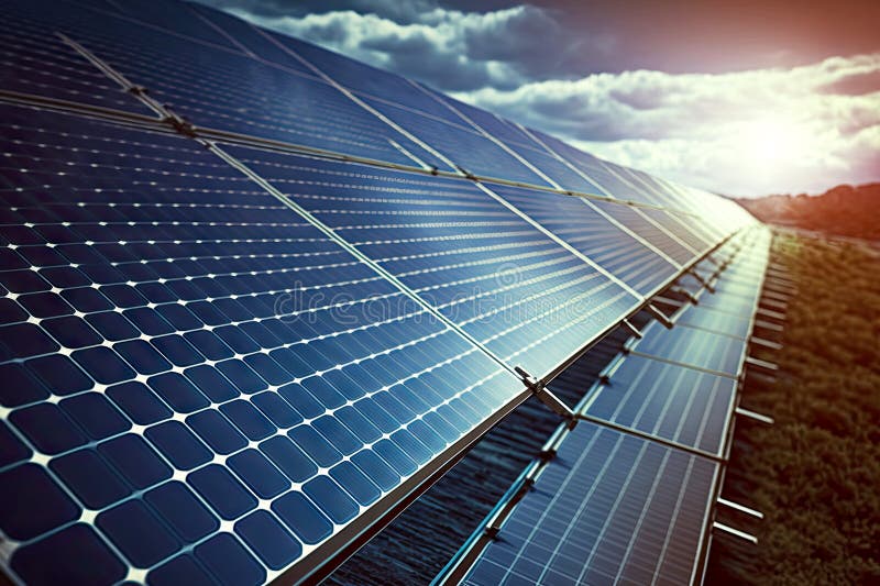 Solar Panel Powered by Sun Luminous Intensity Green Technology Stock ...