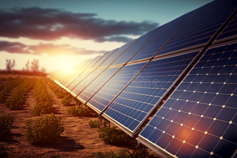 Solar Panel Powered by Sun Luminous Intensity Green Technology Stock ...