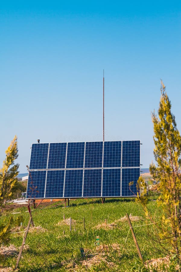 Solar Panel Produces Green, Environmentally Friendly Energy from the ...