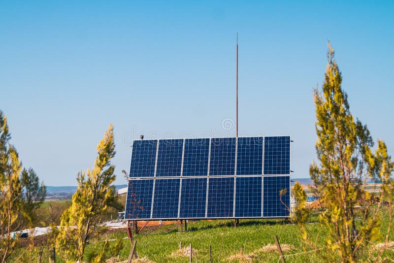 Solar Panel Produces Green, Environmentally Friendly Energy from the ...